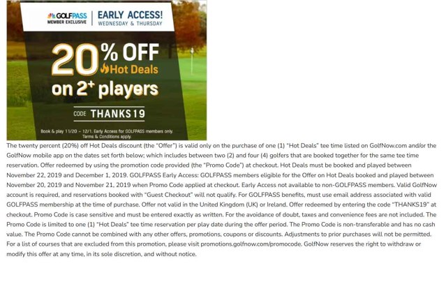 GolfNow Promo Codes (3 Verified) - 25% Off w/Code Jun 2025