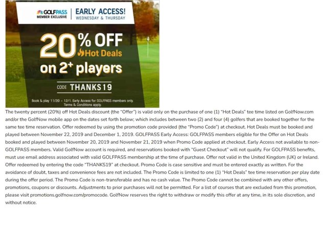 GolfNow Promo Codes (3 Verified) - 25% Off w/Code Jun 2025