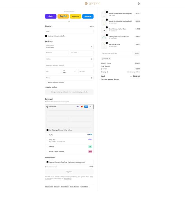 Gorjana Promo Codes (1 Verified) - $25 Off w/Code Oct 2025