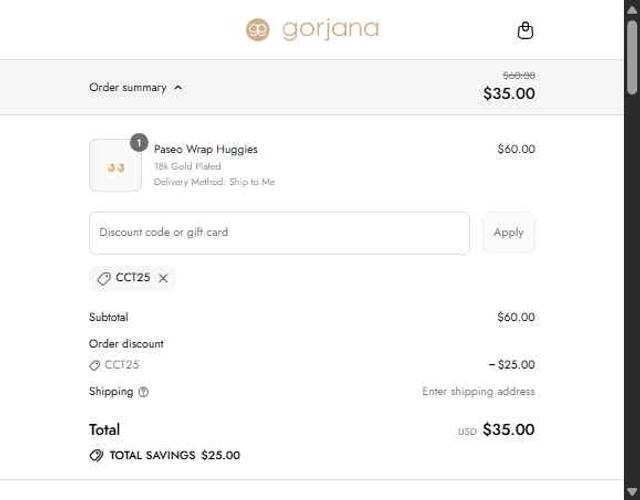 Gorjana Promo Codes (1 Verified) - $25 Off w/Code Sep 2025