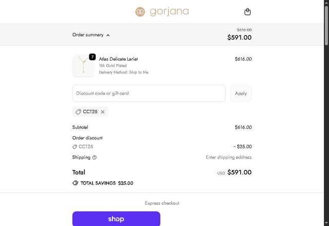Gorjana Promo Codes (1 Verified) - $25 Off w/Code Oct 2025