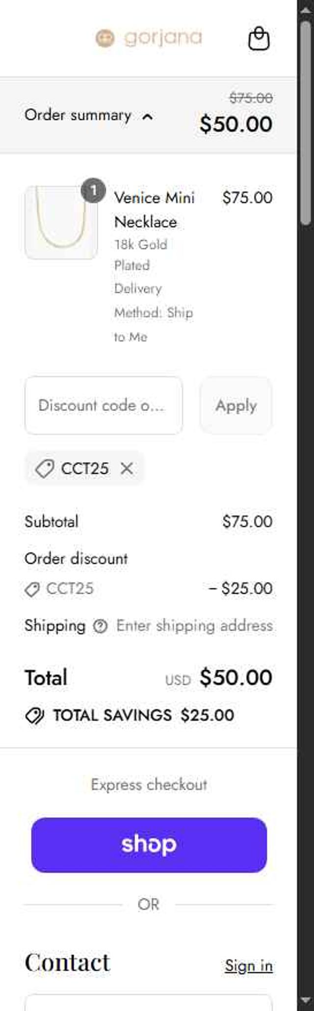 Gorjana Promo Codes (1 Verified) - $25 Off w/Code Sep 2025