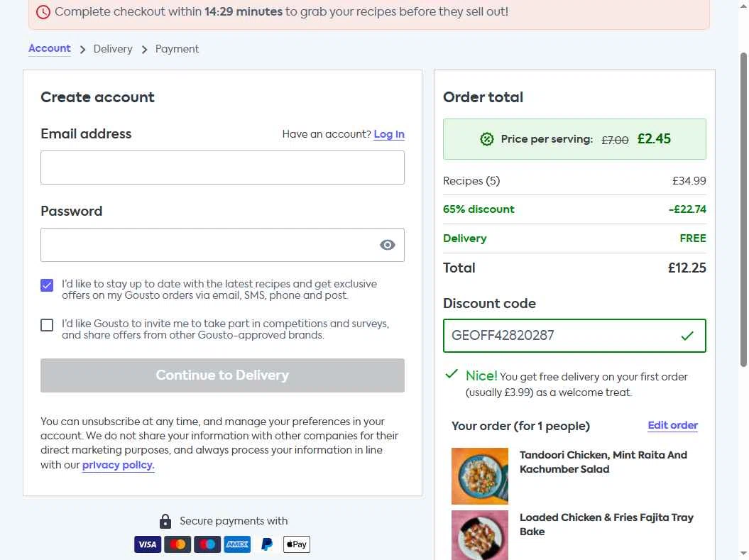 Gousto Promo Codes - 70% Off (43 Verified) Feb 2026