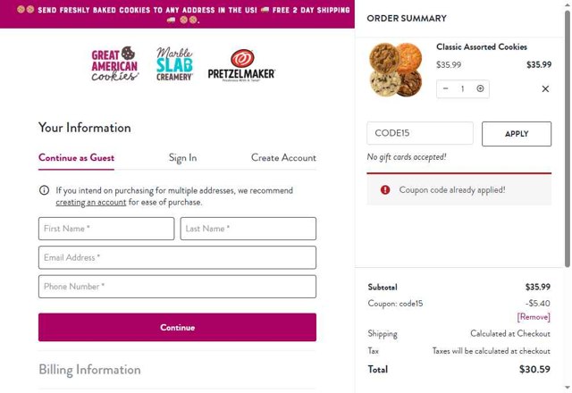 Great American Cookies Promo Codes - 15% Off Sep 2025