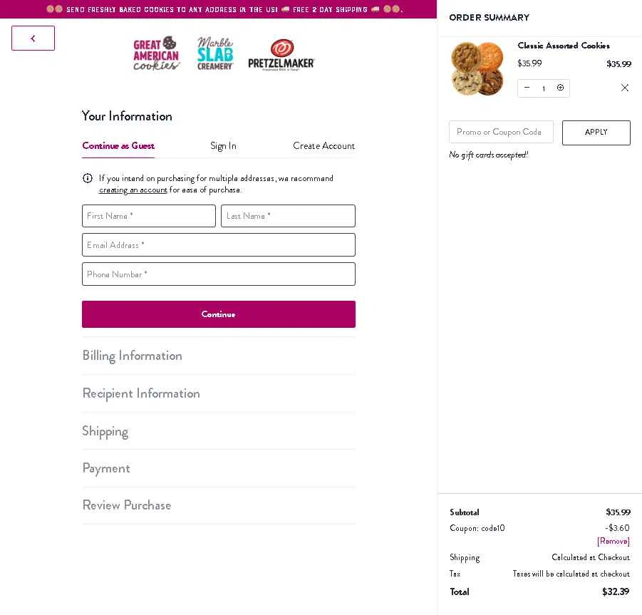 Great American Cookies Promo Code - 10% Off Dec 2025