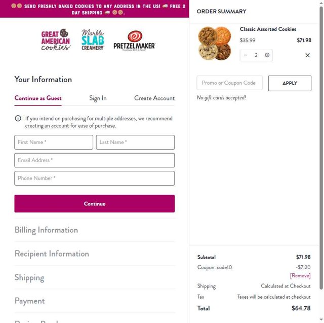 Great American Cookies Promo Codes - 10% Off Jun 2025