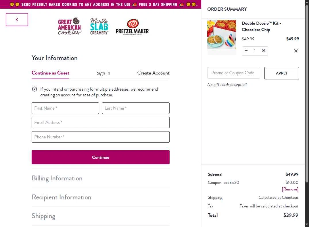 Great American Cookies Promo Code - 10% Off Jan 2026