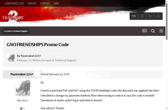 Guild Wars 2 Promo Codes (1 Verified) - 10% Off Sep 2025
