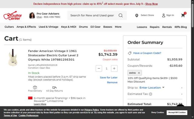 Guitar Center Promo Codes - 10% Off Coupons Aug 2025