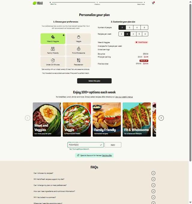 HelloFresh Promo Codes (70 Verified) - 65% Off Sep 2025