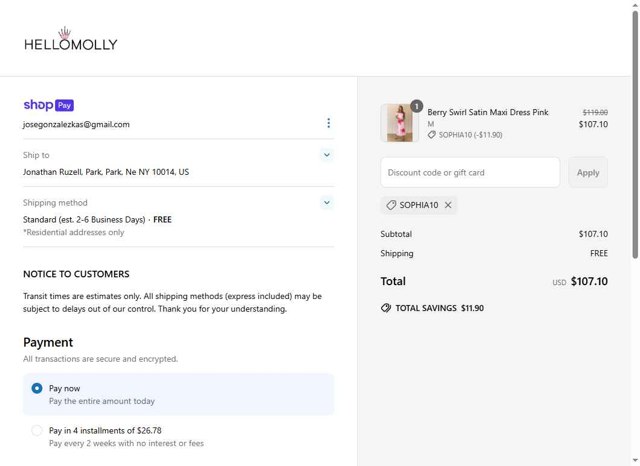 Hello Molly Discount Codes (9 Verified) - 15% Off May 2025