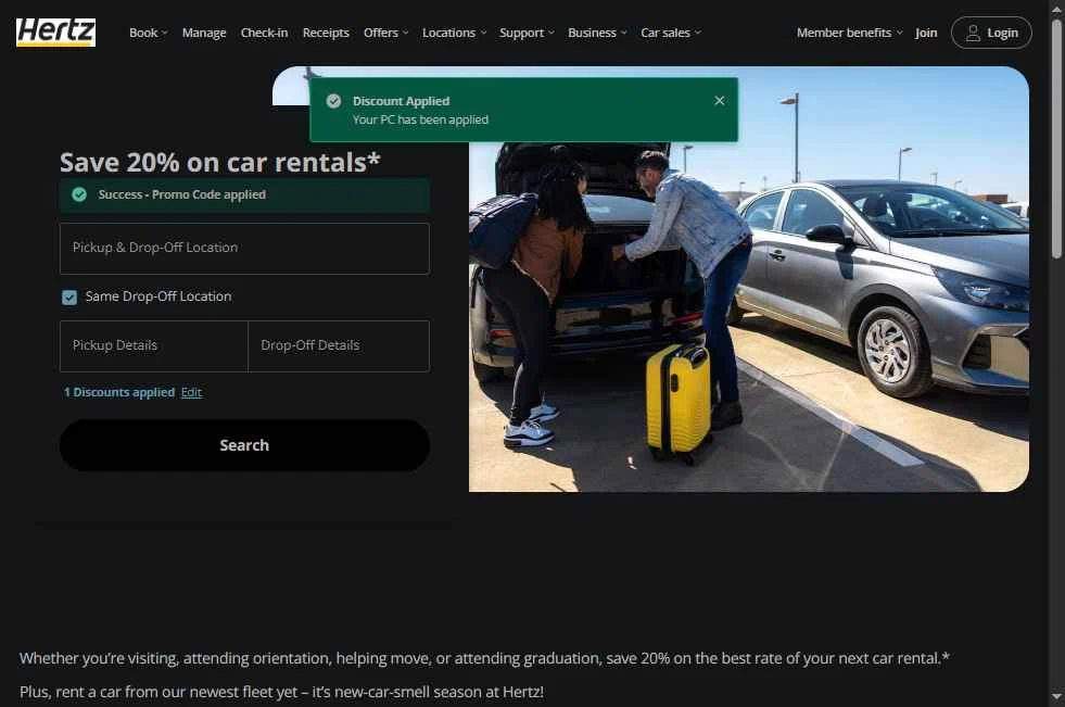 Hertz Promo Codes - 20% Off (12 Verified) Nov 2025