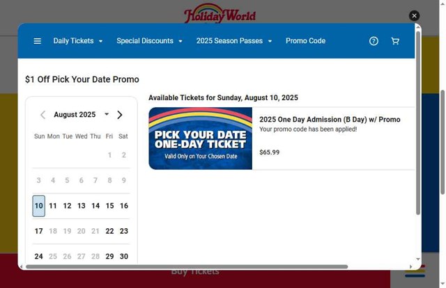 Holiday World Promo Codes - $5 Off (Verified) Sep 2025