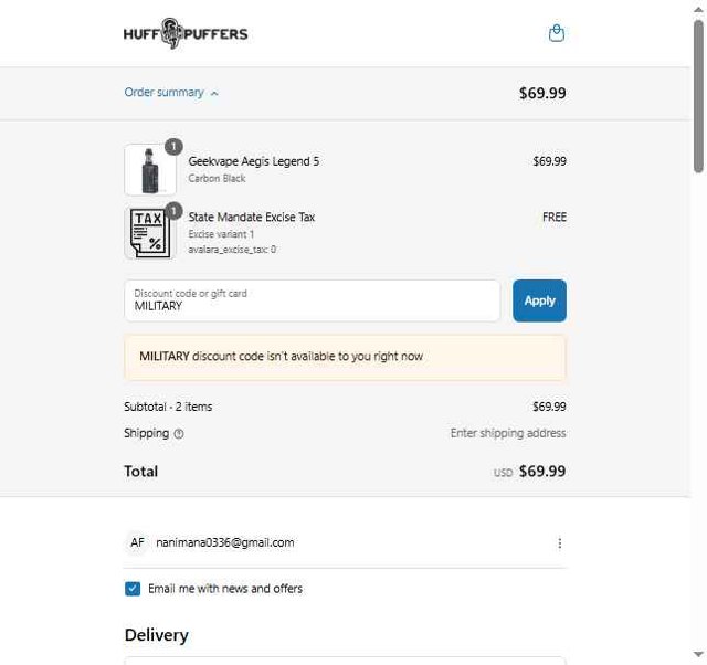 Huff and Puffers Promo Codes - 20% Off Coupons Aug 2025