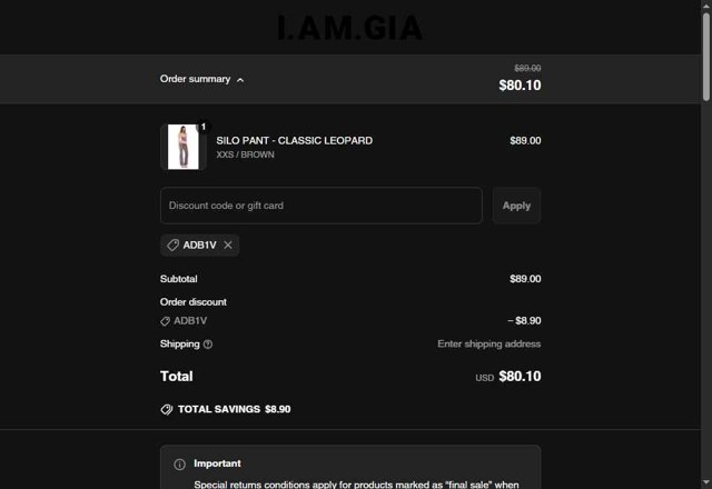 I.AM.GIA Discount Codes (6 Verified) - 10% Off May 2025