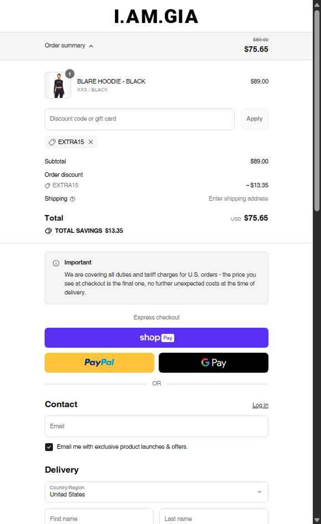 I.AM.GIA Promo Codes (3 Verified) - 15% Off w/Code Oct 2025