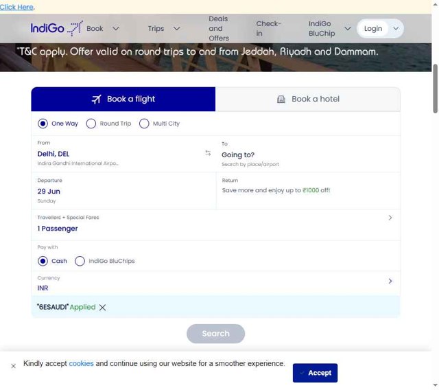 IndiGo Airlines Promo Codes - 25% Off Jul 2025