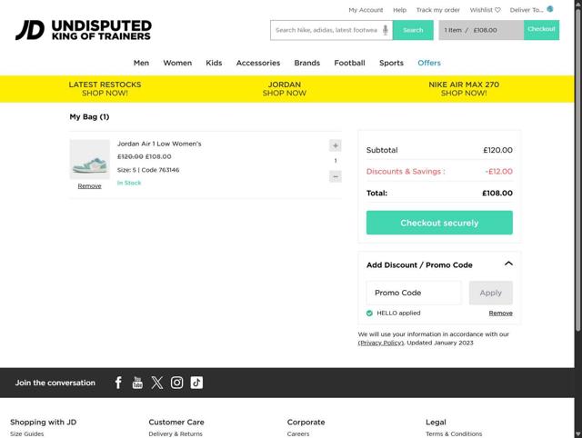 JD Sports Promo Codes (4 Verified) - 10% Off w/Code Sep 2025