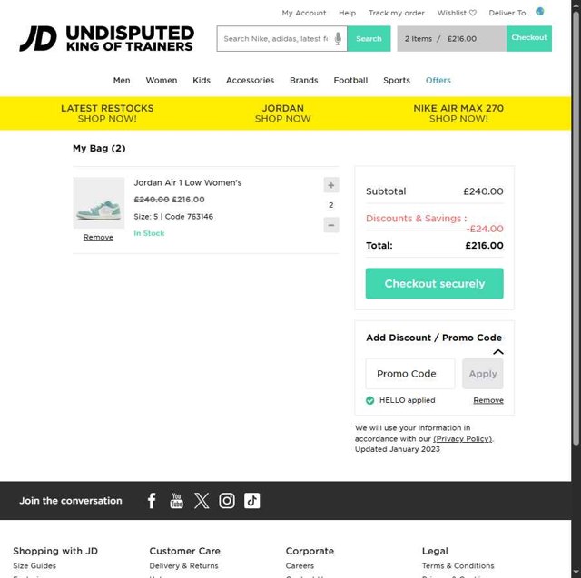 JD Sports Promo Codes (3 Verified) - 10% Off w/Code Aug 2025