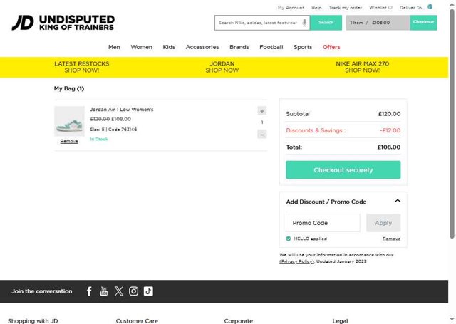 JD Sports Promo Codes (3 Verified) - 10% Off w/Code Aug 2025