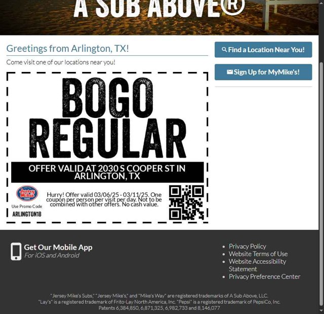 Jersey Mike's Subs Promo Code (4 Verified) - 50% Off Sep 2025