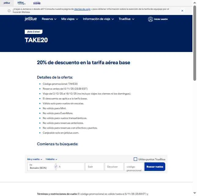 JetBlue Promo Codes - 20% Off (3 Verified) Dec 2025