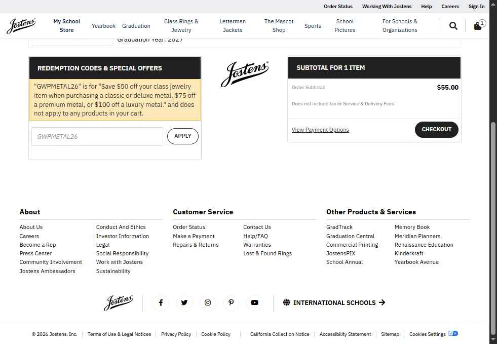 Jostens Promo Codes - $50 Off (3 Verified) Jan 2026