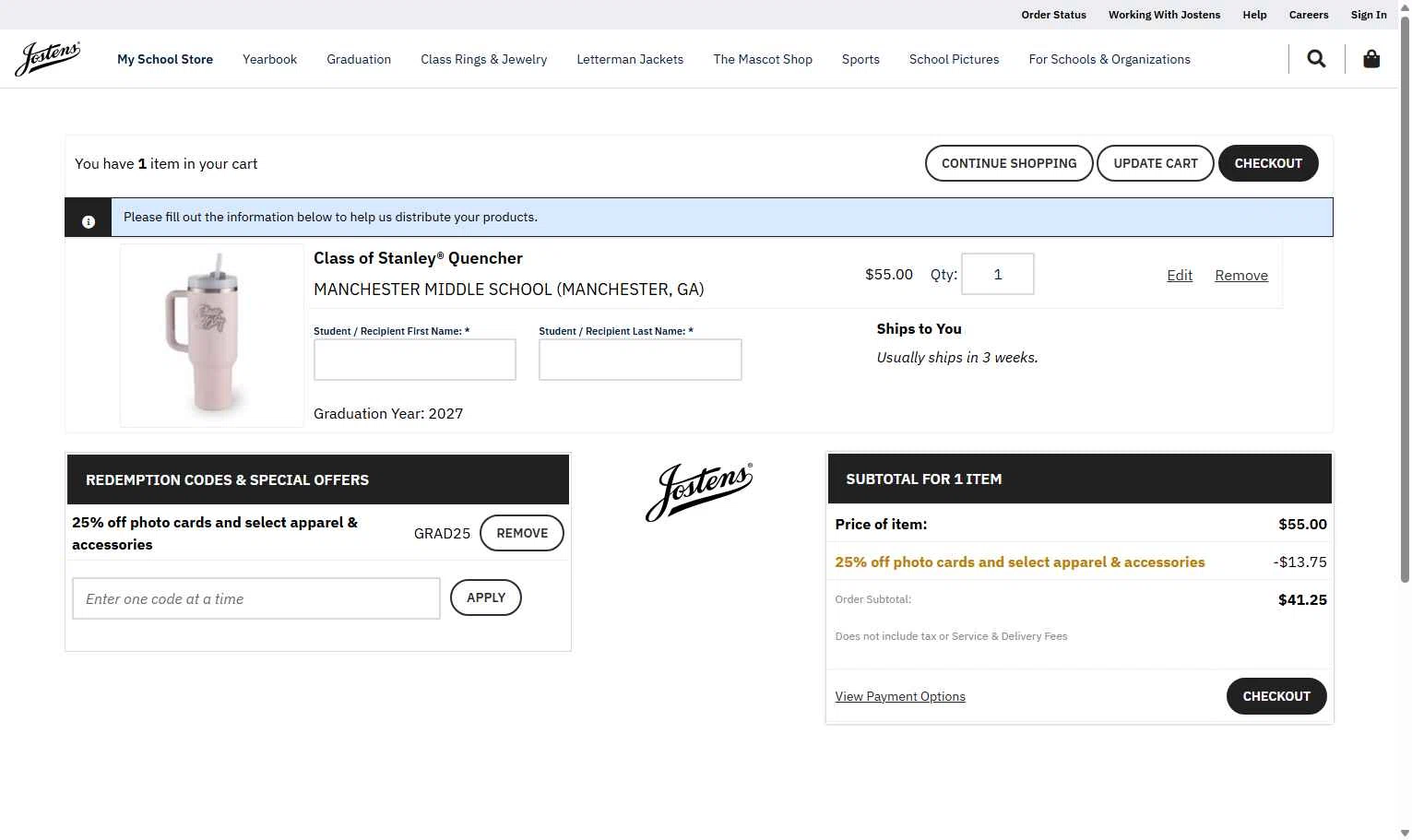 Jostens Promo Codes - $50 Off (1 Verified) Mar 2026
