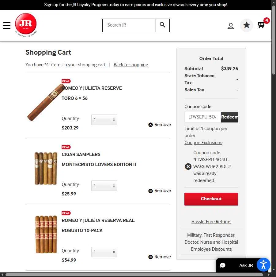 JR Cigar Promo Codes - 15% Off (16 Verified) Feb 2026