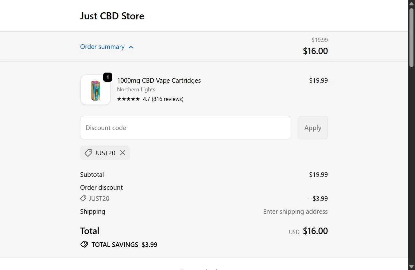 Just CBD Promo Codes - 20% Off (6 Verified) Dec 2025