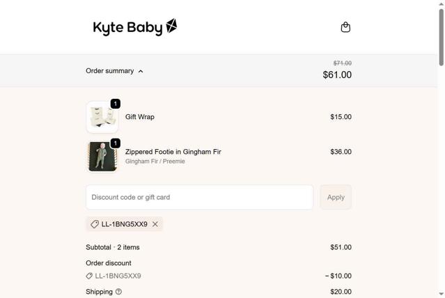 Kyte BABY Promo Codes (9 Verified) - $10 Off w/Code Sep 2025