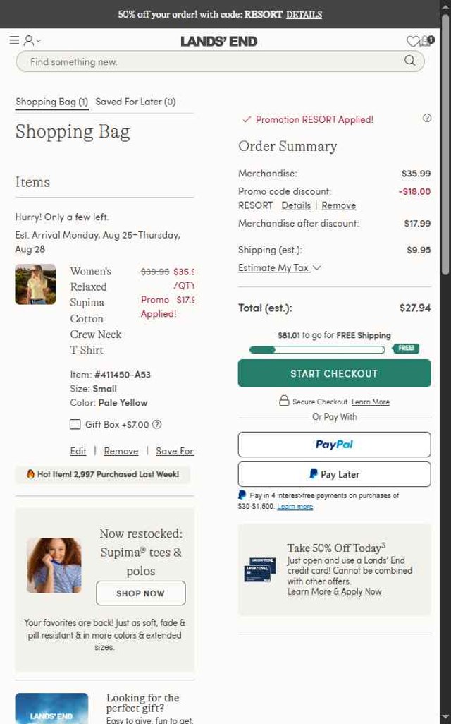 Lands' End Promo Codes (25 Verified) - 50% Off Aug 2025