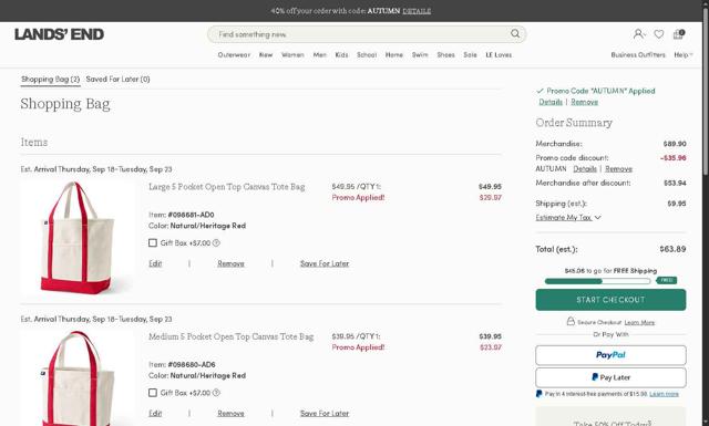 Lands' End Promo Codes (16 Verified) - 50% Off Sep 2025