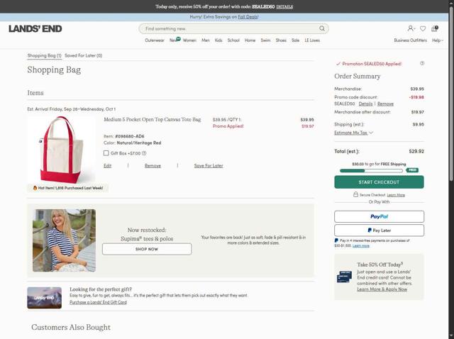 Lands' End Promo Codes (21 Verified) - 50% Off Sep 2025