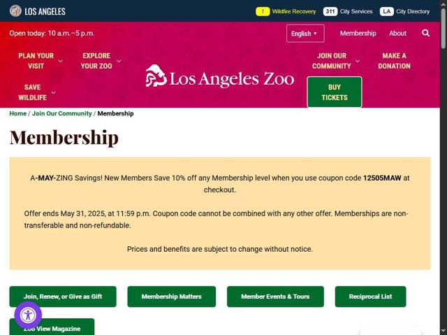 LA Zoo Promo Codes - 10% Off Coupons Aug 2025