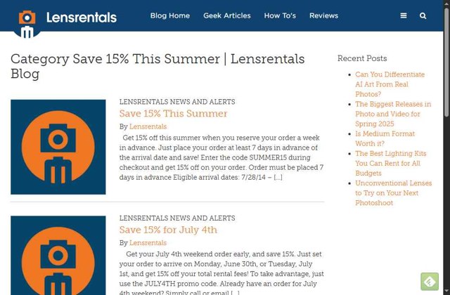 LensRentals.com Promo Codes (3 Verified) - 15% Off May 2025