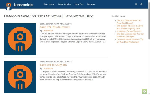 LensRentals.com Promo Codes (3 Verified) - 15% Off May 2025