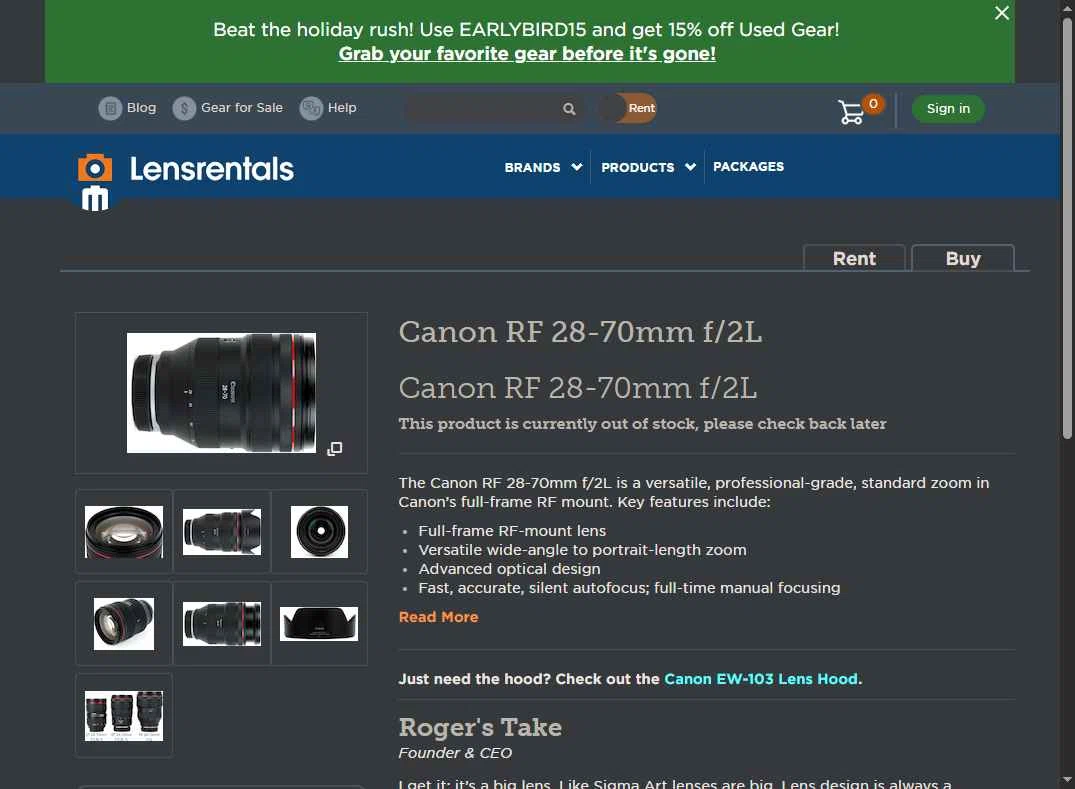 LensRentals.com Promo Code - 25% Off (Verified) Nov 2025