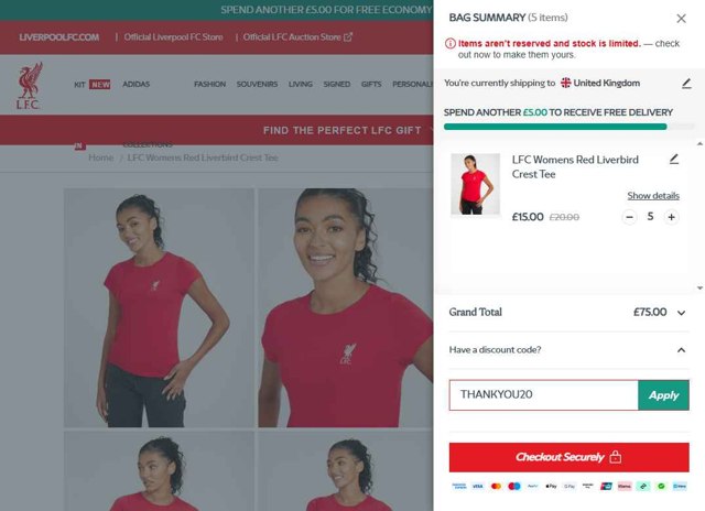 Liverpool FC Promo Codes - 20% Off (Verified) Aug 2025