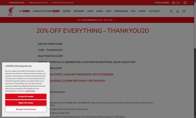 Liverpool FC Promo Codes - 25% Off (Verified) Oct 2025