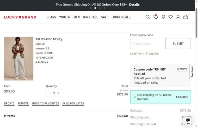 Lucky Brand Promo Codes (2 Verified) - 20% Off Sep 2025