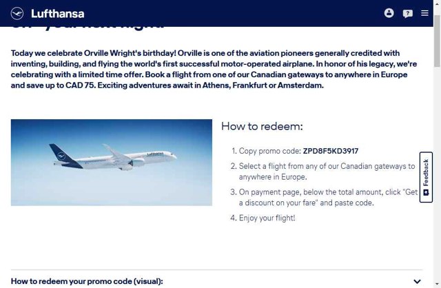 Lufthansa Promo Codes - $75 Off (2 Verified) Jun 2025