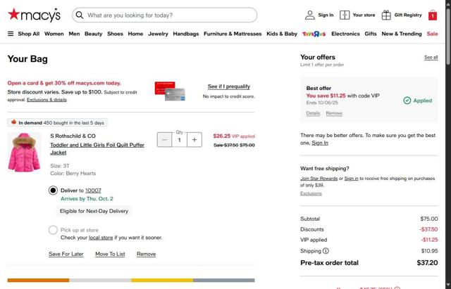 Macy's Promo Codes (6 Verified) - $60 Off w/Code Oct 2025