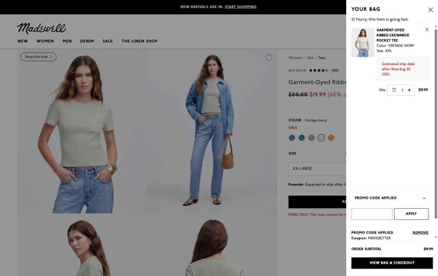 Madewell Discount Codes - $10 Off (5 Verified) Aug 2025