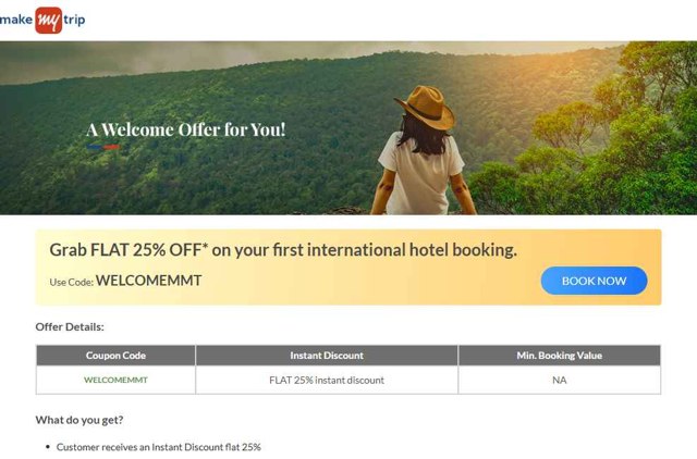MakeMyTrip Promo Codes (10 Verified) - 25% Off Jul 2025