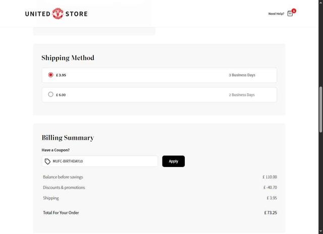 Manchester United Promo Codes - 10% Off Sep 2025