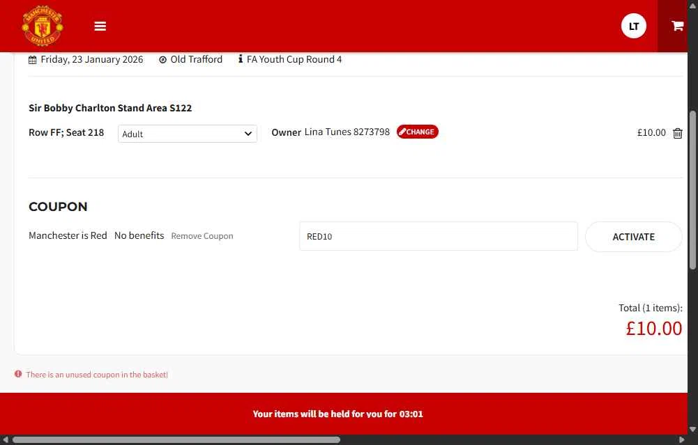 Manchester United Promo Codes - 10% Off Coupons Mar 2026