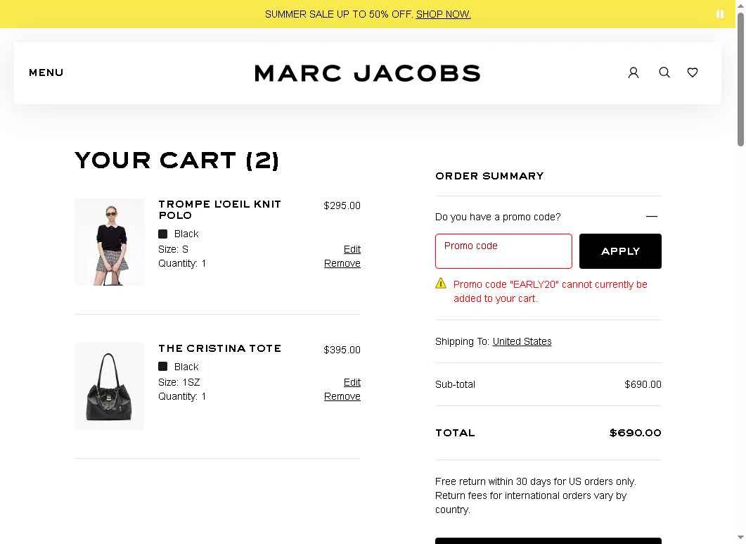 Marc Jacobs Promo Codes - 15% Off Coupons Dec 2025