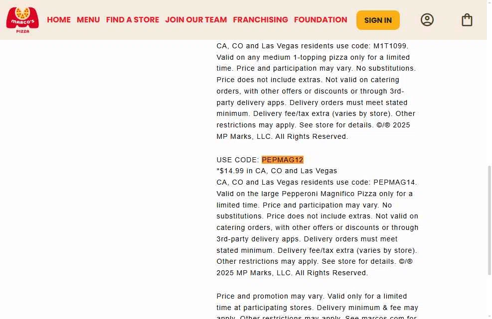 Marco's Pizza Promo Codes - $5 Off (5 Verified) Feb 2026