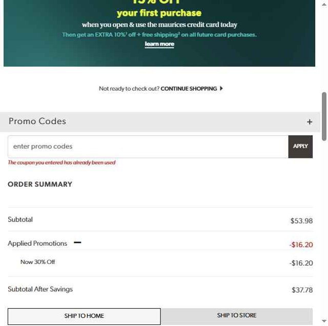 Maurices Discount Codes - $35 Off (2 Verified) Aug 2025